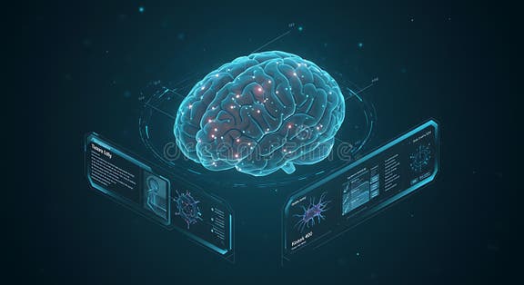 Human Brain Visualization with Glowing Connections and Medical ...