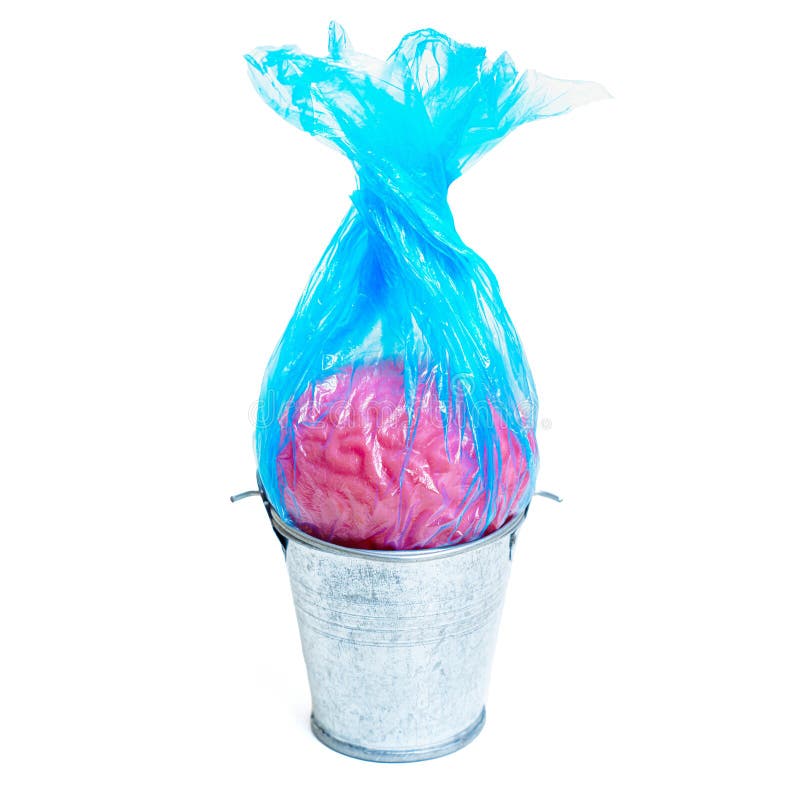 Human Brain in a Waste Bin stock image. Image of wrapped - 283546189