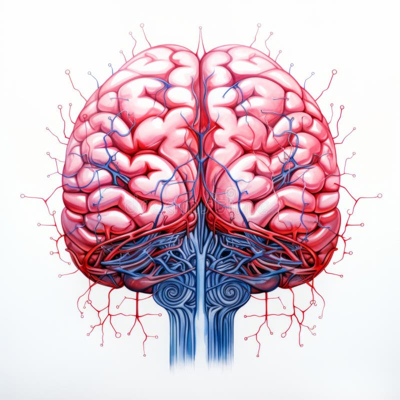 Human Brain on White Background. Abstract Background. Stock ...