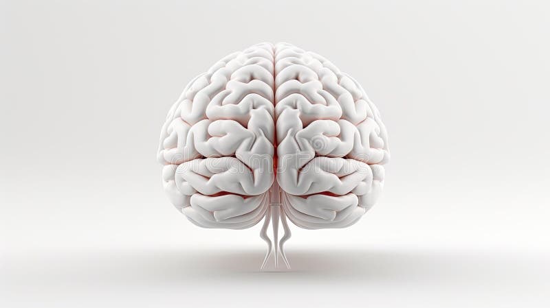 Human Brain on a White Background AI Generated Stock Illustration ...