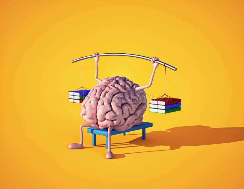 Human brain working out stock illustration. Illustration of education ...