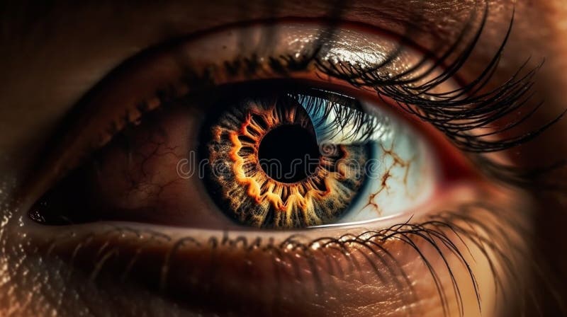Human Brown Eye Extreme Close Up Macro Photography Ai Generated Stock ...