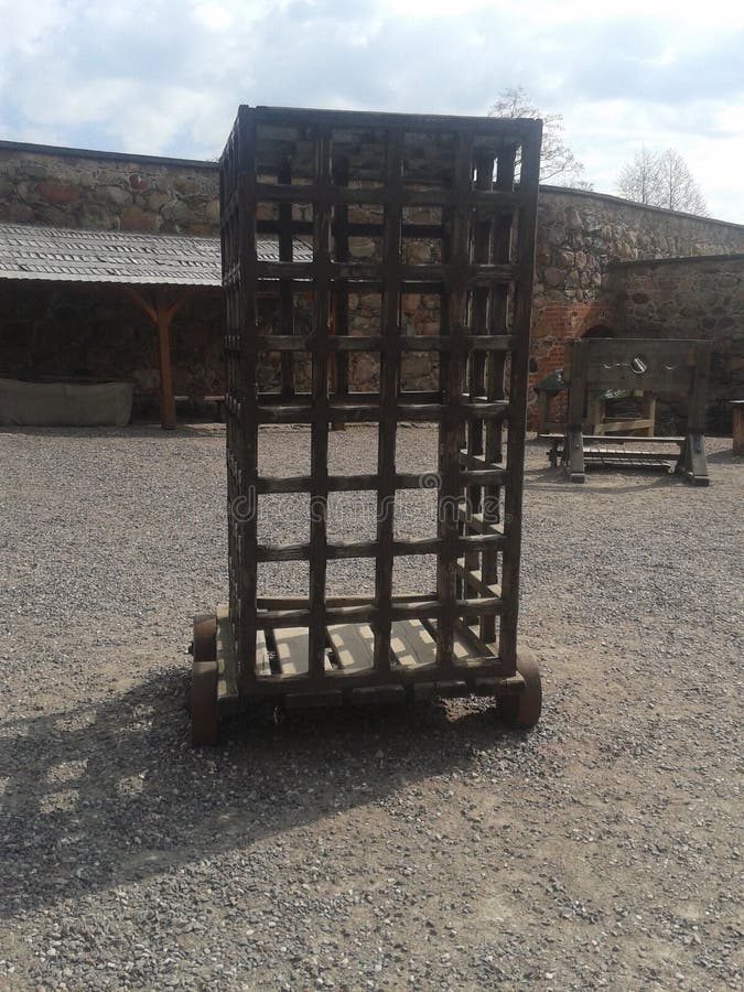 Iron Huge Round Human Cage with a Swing Inside. Bdsm Furniture Made of ...