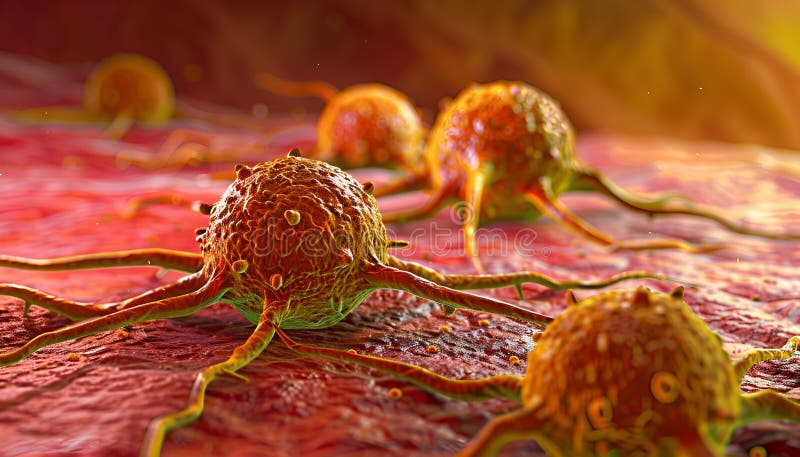 Human Cancer Cells, T-Cells, Tumor Cells Stock Photo - Image of tumor ...
