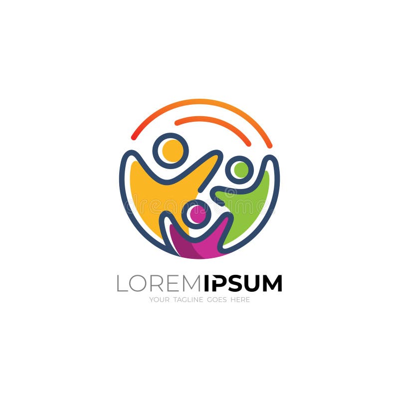 Human Care Design Combination, Colorful Style Logos Stock Vector ...