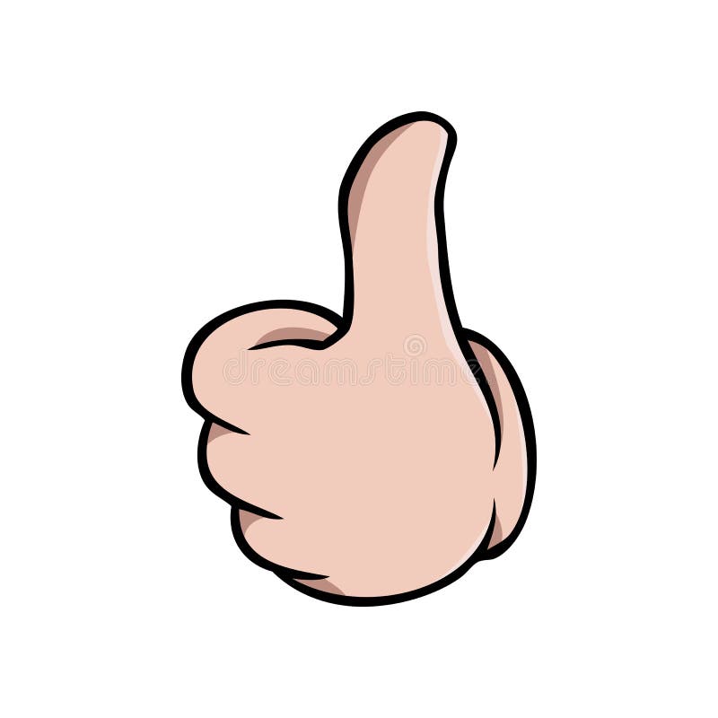 Human Cartoon Hand Showing a Thumbs Up Stock Vector - Illustration of ...
