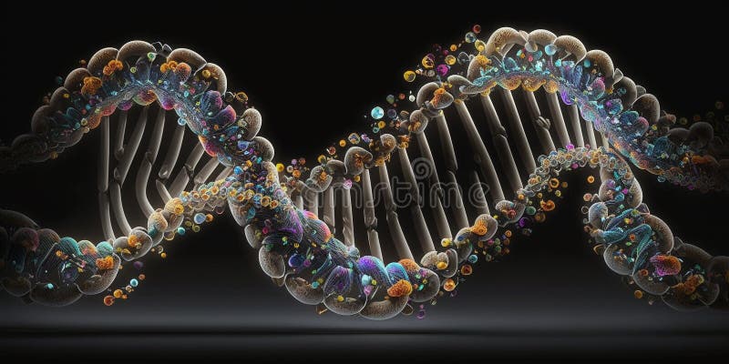 Human Cell Biology DNA Strands Molecular Structure Illustration, Stock ...