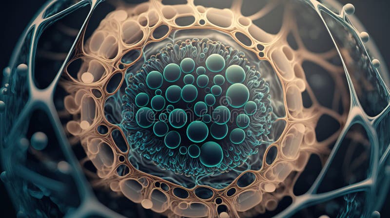 Human Cell or Embryonic Stem Cell Microscope Background. Generative AI ...