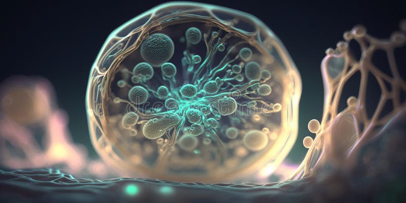 Human Cell or Embryonic Stem Cell Microscope Background. Generative AI ...
