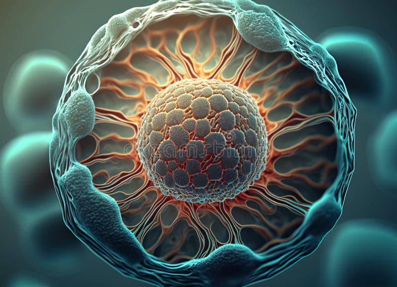 Human Cell or Embryonic Stem Cell Microscope Background. Generative AI ...