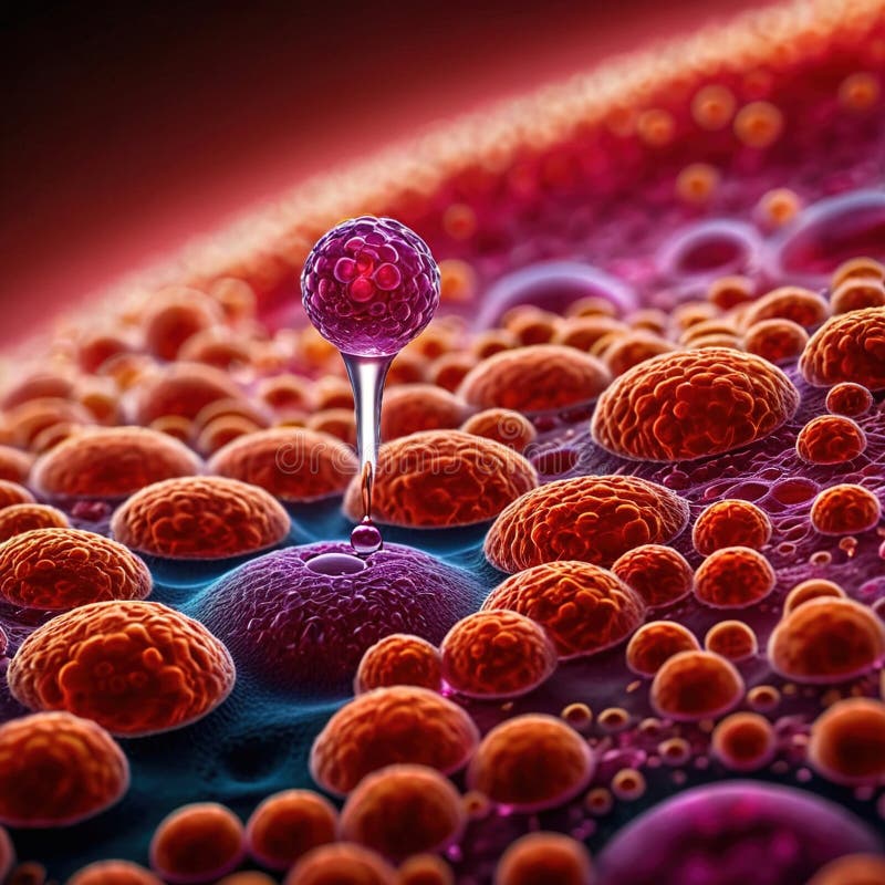 Human Cell or Embryonic Stem Cell Microscope Background. Stock ...