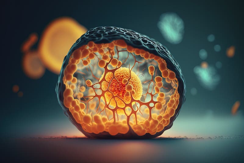 Human Cell. Embryonic Stem Cell Microscope Stock Illustration ...