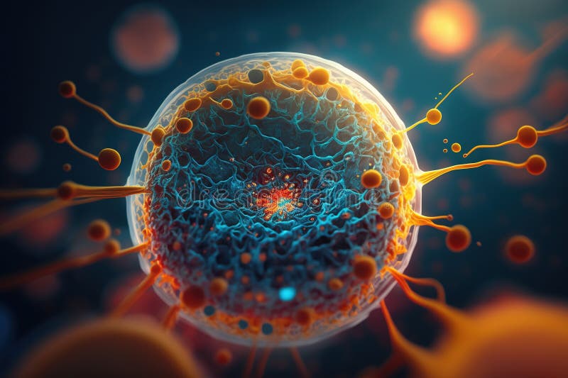 Human Cell. Embryonic Stem Cell Microscope Stock Illustration ...