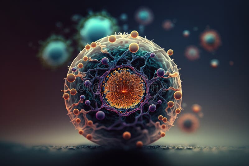 Human Cell. Embryonic Stem Cell Microscope Stock Illustration ...