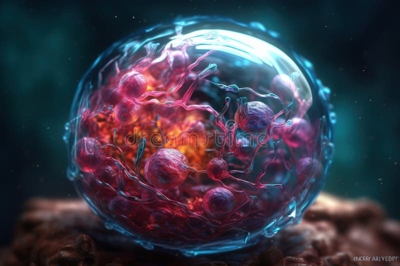 Human Cell. Embryonic Stem Cell Microscope Stock Illustration ...