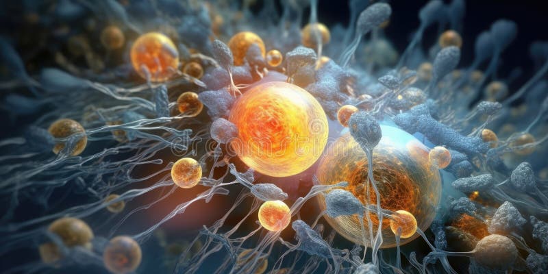 Human Cell or Embryonic Stem Cell, Cells of the Body Under Microscope ...