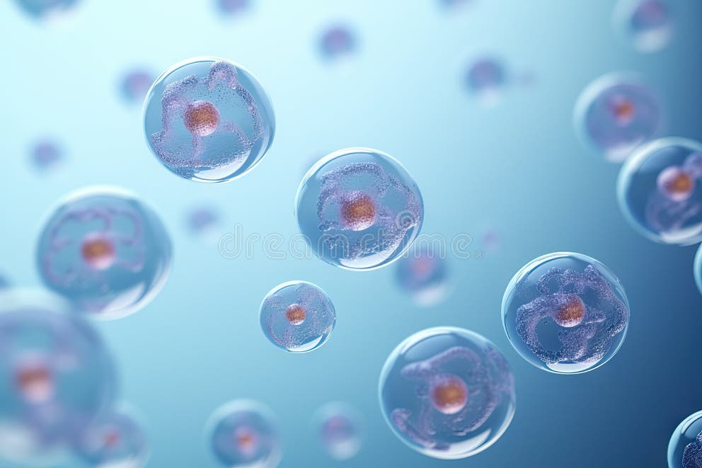 Human Cell and Embryonic Stem Cell in Mesmerizing Microscope Background ...