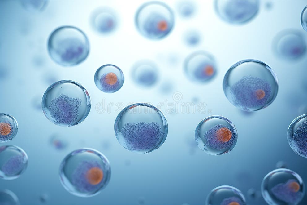 Human Cell and Embryonic Stem Cell in Mesmerizing Microscope Background ...