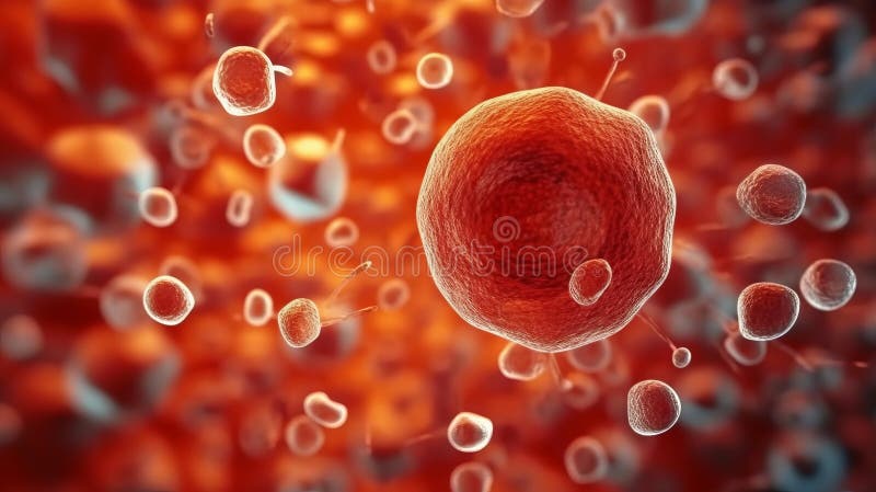 Human Cell or Embryonic Stem Cell Microscope Background. Generative AI ...