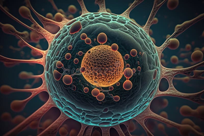 Under Microscope. Human Cell, Embryonic. Beautiful Colorful 3d Picture ...