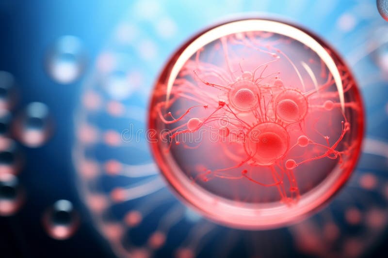 Human Cell. Genetic Engineering of Cell, Gene Manipulation Stock Photo ...