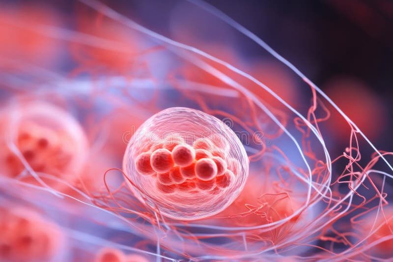 Human Cell. Genetic Engineering of Cell, Gene Manipulation Stock Photo ...