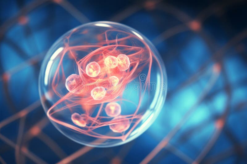 Human Cell. Genetic Engineering of Cell, Gene Manipulation Stock Photo ...