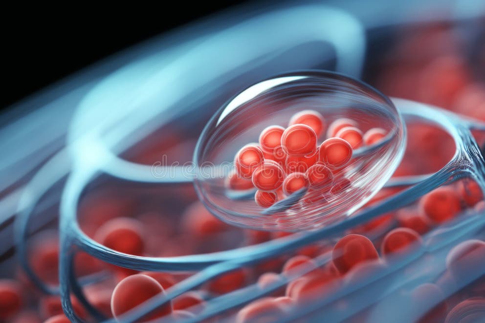 Human Cell. Genetic Engineering of Cell, Gene Manipulation Stock Image ...