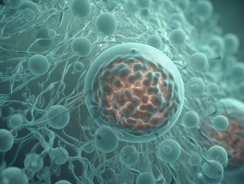 Human Cell Microscopic Image. Generative Ai Illustration Stock ...