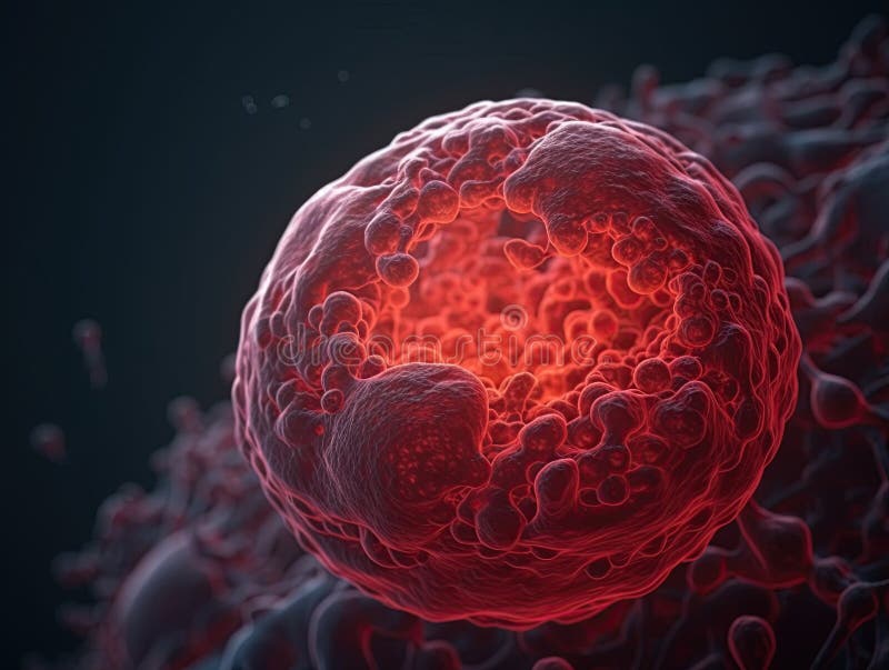 Human Cell Microscopic Image. Generative Ai Illustration Stock ...