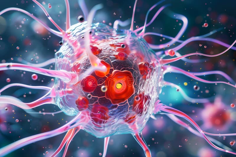 Human Cell Molecule, Science Lesson in Laboratory Stock Illustration ...