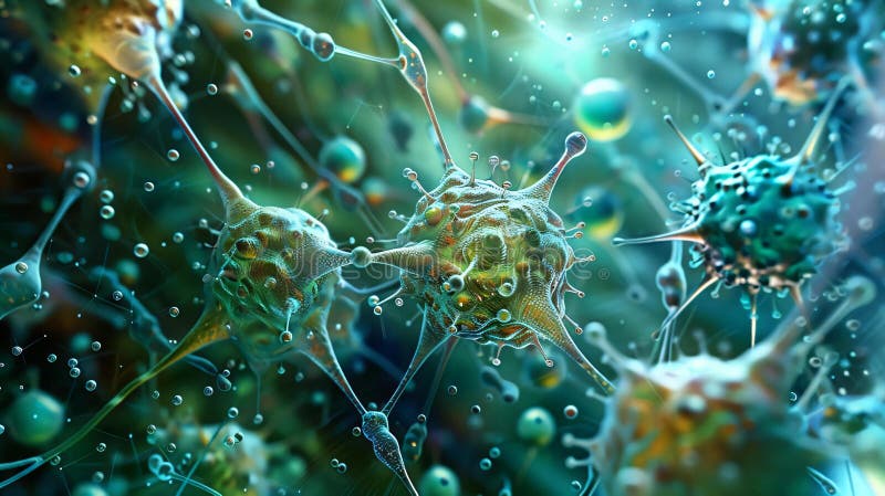 Human Cell Teems Activity Densely Packed Various Structures Including ...