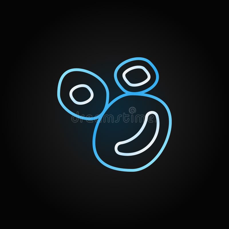 Human Cell Vector Blue Icon in Outline Style on Dark Background Stock ...