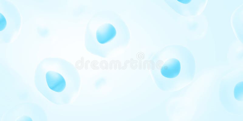Human Cells on Light Blue Background. Nucleus and Cytoplasm Stock ...