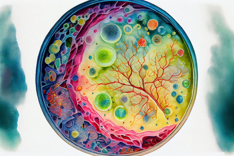Human Cells Under Microscope, Generative Ai Illustration 库存例证 - 插画 包括有 ...