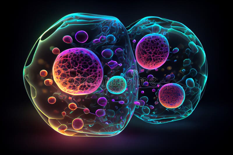 Human Cells Under Microscope, Generative Ai Illustration Stock ...