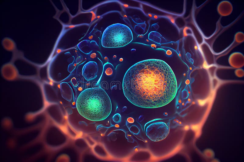 Human Cells Under Microscope, Generative Ai Illustration Stock ...