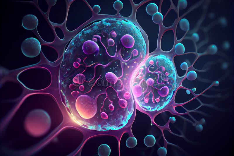 Human Cells Under Microscope, Generative Ai Illustration Stock ...