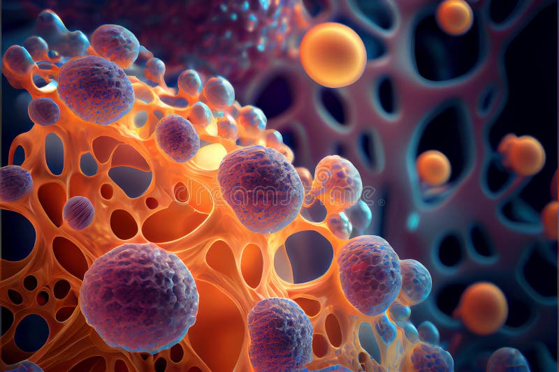 Human Cells Under Microscope, Generative Ai Illustration Stock ...