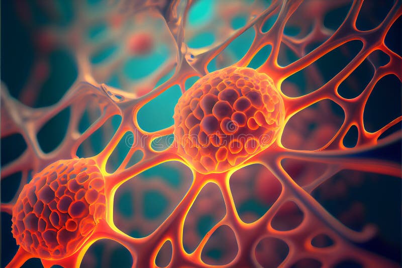 Human Cells Under Microscope, Generative Ai Illustration Stock ...