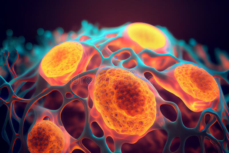 Human Cells Under Microscope, Generative Ai Illustration Stock ...