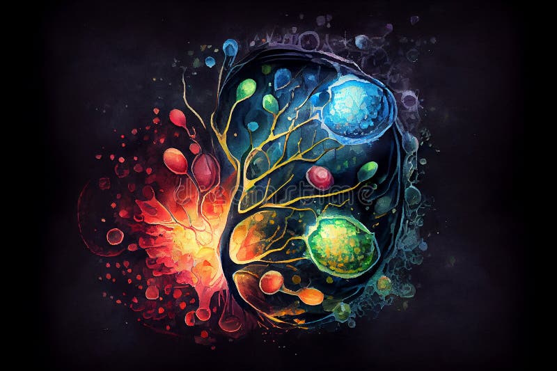 Human Cells Under Microscope, Generative Ai Illustration Stock ...