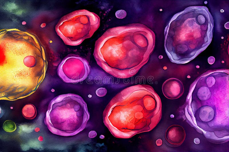 Human Cells Under Microscope, Generative Ai Illustration Stock ...