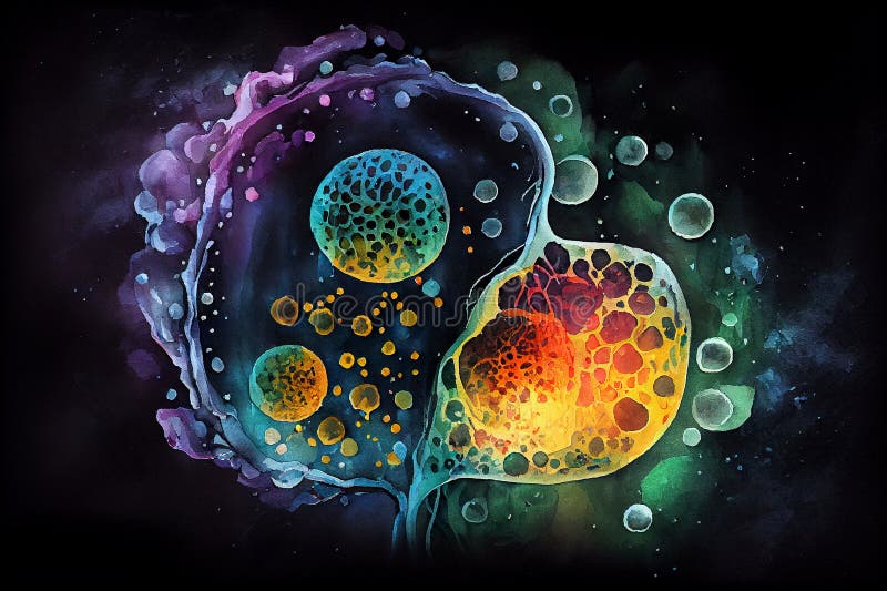 Human Cells Under Microscope, Generative Ai Illustration Stock ...