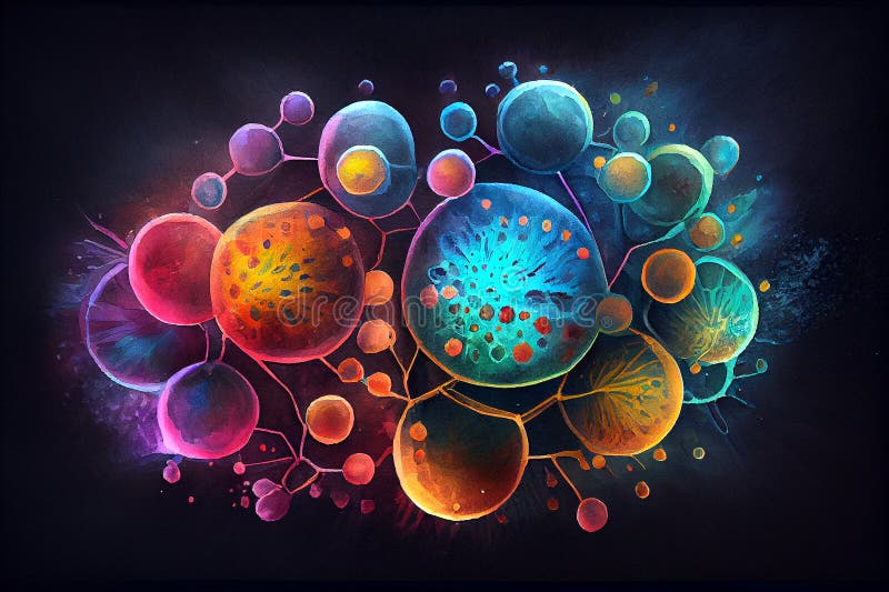 Human Cells Under Microscope, Generative Ai Illustration Stock ...