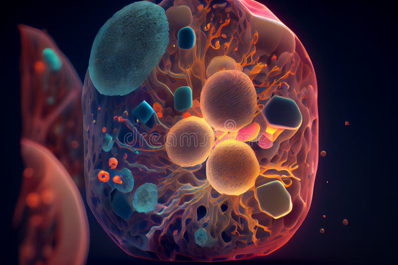 Human Cells Under Microscope, Generative Ai Illustration Stock ...