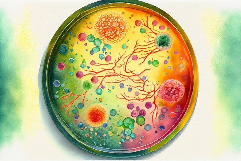 Human Cells Under Microscope, Generative Ai Illustration Stock ...