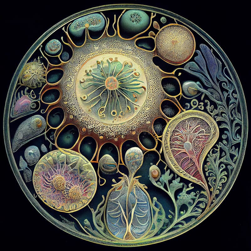 Human Cells Under Microscope, Generative Ai Illustration Stock ...