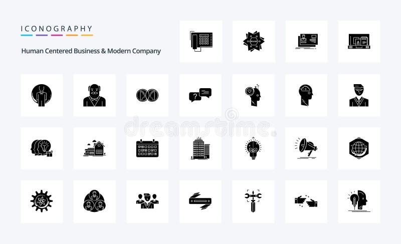 25 Human Centered Business and Modern Company Solid Glyph Icon Pack ...