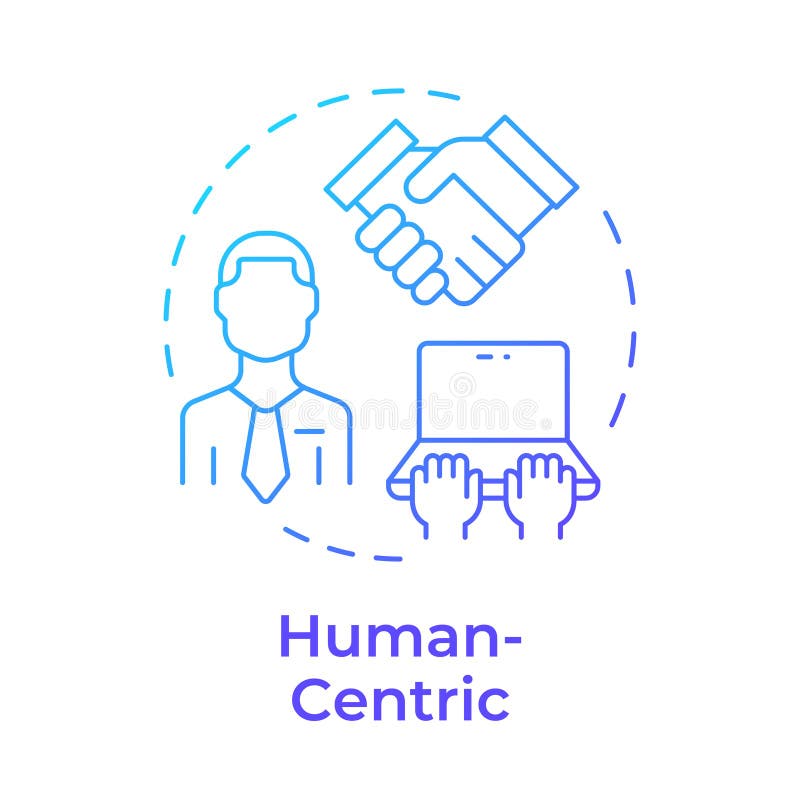 Human-centric Blue Gradient Concept Icon Stock Vector - Illustration of ...